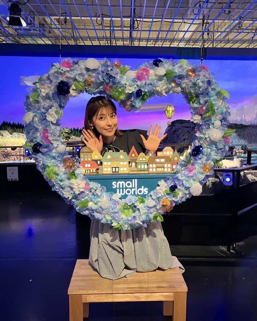 TBS「Nスタ」さんのインスタグラム写真 - (TBS「Nスタ」Instagram)「昨日のすたすた中継はスモールワールズから 上村アナがお届けしました👀 上村アナとブーナちゃんも 1/80の ...