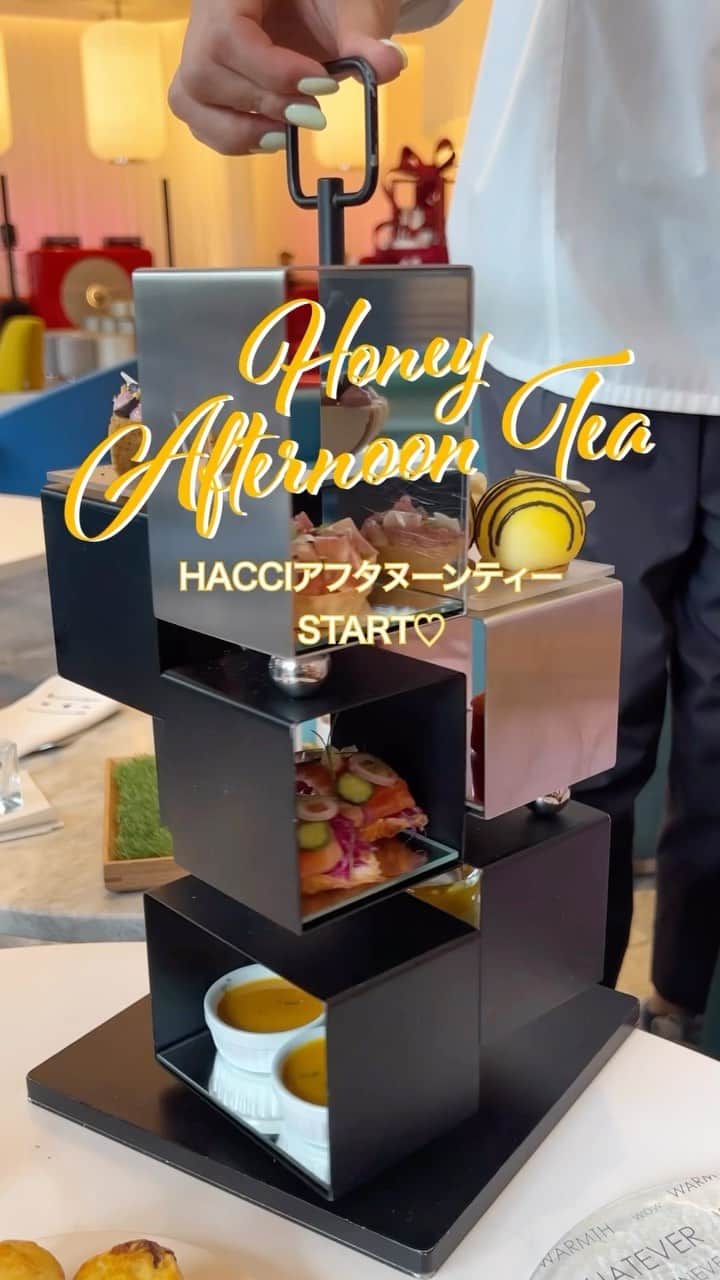 HACCI officialさんのインスタグラム動画 - (HACCI officialInstagram)「HACCI AfternoonTea Golden Honey Delight ...