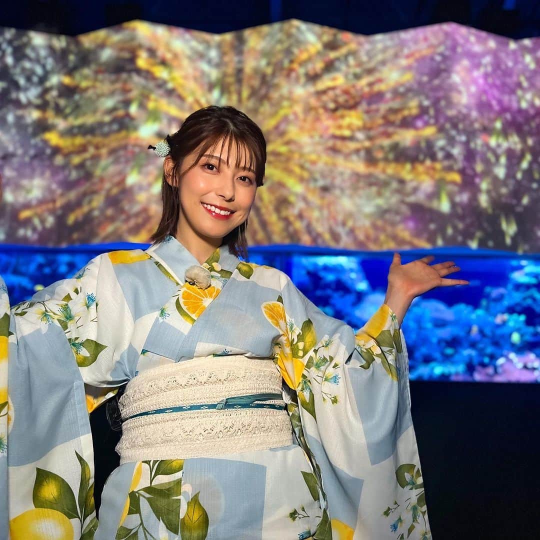 TBS「Nスタ」さんのインスタグラム写真 - (TBS「Nスタ」Instagram)「本日のすたすた中継は… マクセル アクアパーク品川からお伝えしました 縁日をイメージしたデジタル花火と魚 ...