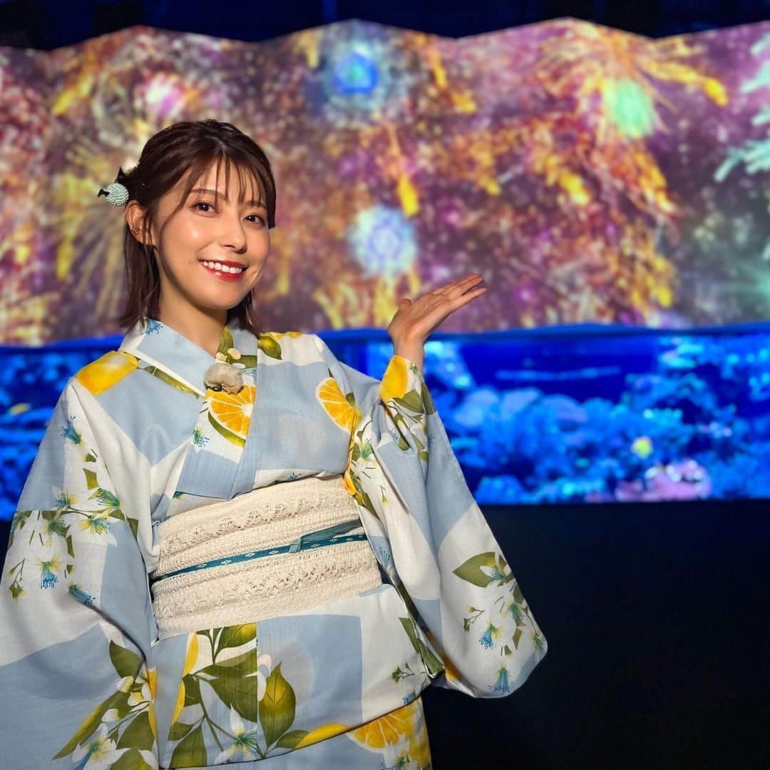 TBS「Nスタ」さんのインスタグラム写真 - (TBS「Nスタ」Instagram)「本日のすたすた中継は… マクセル アクアパーク品川からお伝えしました 縁日をイメージしたデジタル花火と魚 ...