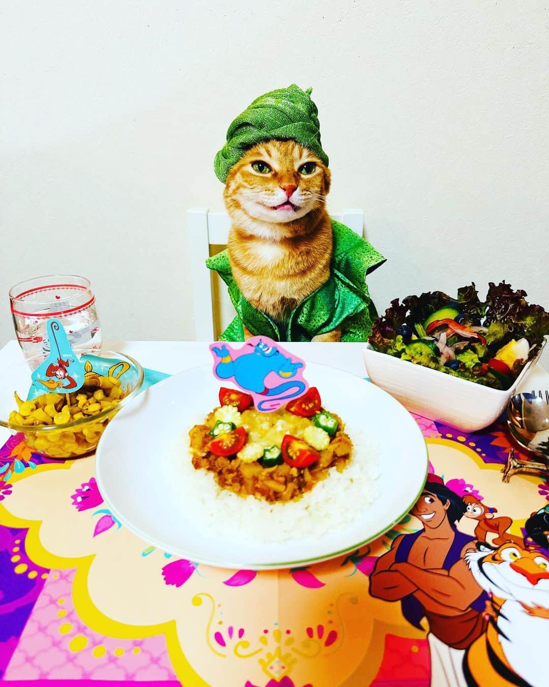 マロさんのインスタグラム写真 - (マロInstagram)「 ️Today's menu ️ SWIPE ️ ︎ ・夏野菜のチーズドライカレー (Cheese minced-meat ...