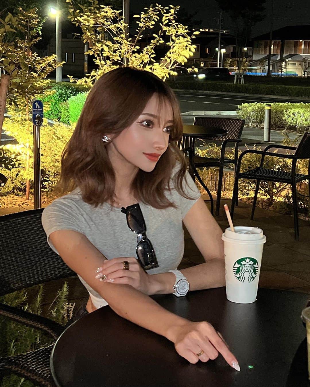 RINAさんのインスタグラム写真 - (RINAInstagram)「夜カフェ〜☕️♡」7月16日 19時54分 - rinya_official