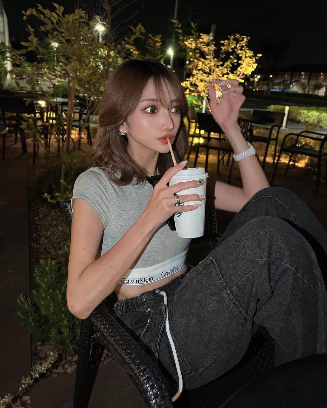 RINAさんのインスタグラム写真 - (RINAInstagram)「夜カフェ〜☕️♡」7月16日 19時54分 - rinya_official