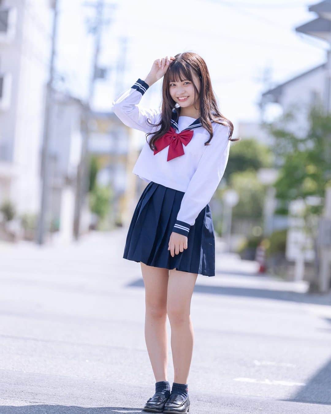 杉井美咲さんのインスタグラム写真 - (杉井美咲Instagram)「jkの制服姿見たかったでしょ？ セーラー久しぶり ︎ ・ ・ #jk #sjk #jk2 #jkブランド #jkの素敵な ...