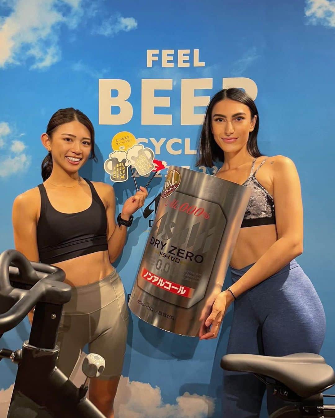 坪井ミサトさんのインスタグラム写真 - (坪井ミサトInstagram)「ずっと気になっていた @feelcycle_official ️‍🔥 滝汗の後は アサヒドライゼロで乾杯🍻🧡 ...