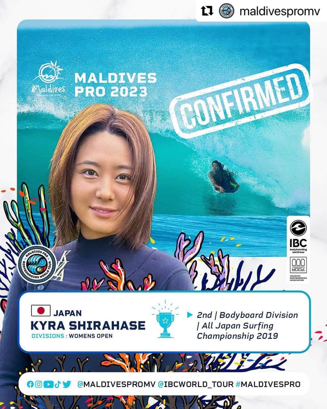 白波瀬海来さんのインスタグラム写真 - (白波瀬海来Instagram)「明日から世界戦ワールドツアー @ibcworld_tour @maldivespromv モルディブプロで日本の国旗を ...