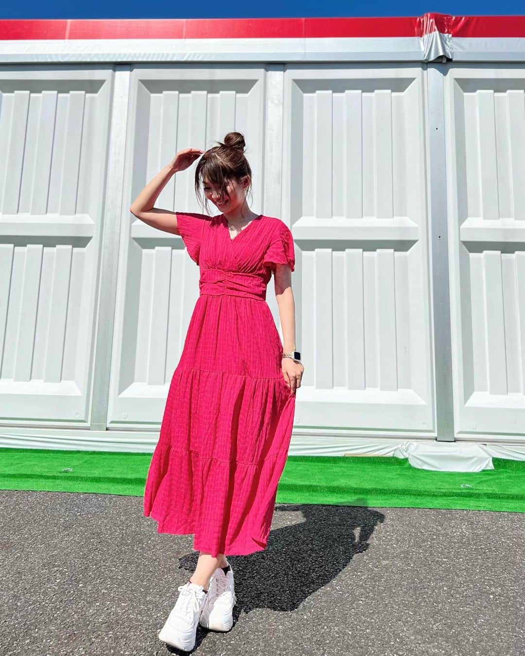 織田千穂さんのインスタグラム写真 織田千穂instagram 「お台場冒険王の夏フェスコーデ👑 全身sheinです♡ ↓ ♦️ワンピ