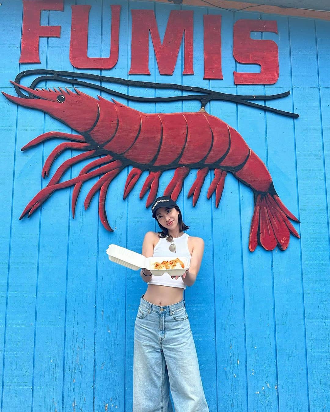 秋倉諒子さんのインスタグラム写真 - (秋倉諒子Instagram)「📍Fumis Kahuku Shrimp 本場のガーリックシュリンプは食べたいなと ノースショアのFUMI'sがおすすめと ...