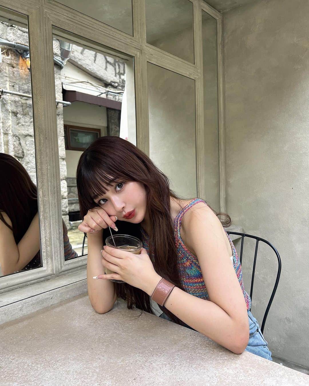 すずさんのインスタグラム写真 - (すずInstagram)「すきコーデ 🌈 ️ 韓国行く前にエクステ付け替えました💋 @tamako ...