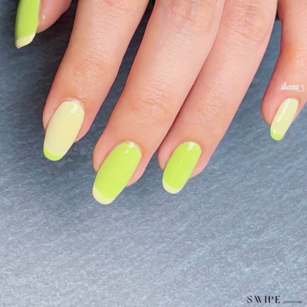 NAIL HOLICさんのインスタグラム写真 - (NAIL HOLICInstagram)「この夏試したい！爽やかなフレンチネイル🍋 新色 ...