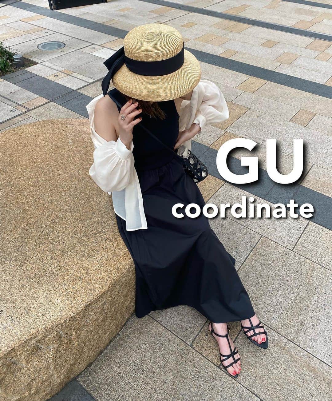 coco さんのインスタグラム写真 - ( coco Instagram)「\最近のワンピースコーデまとめ/ @rococo39 GUのワンピース×シアーシャツ が、最近の定番←毎日暑すぎる🥵 ...