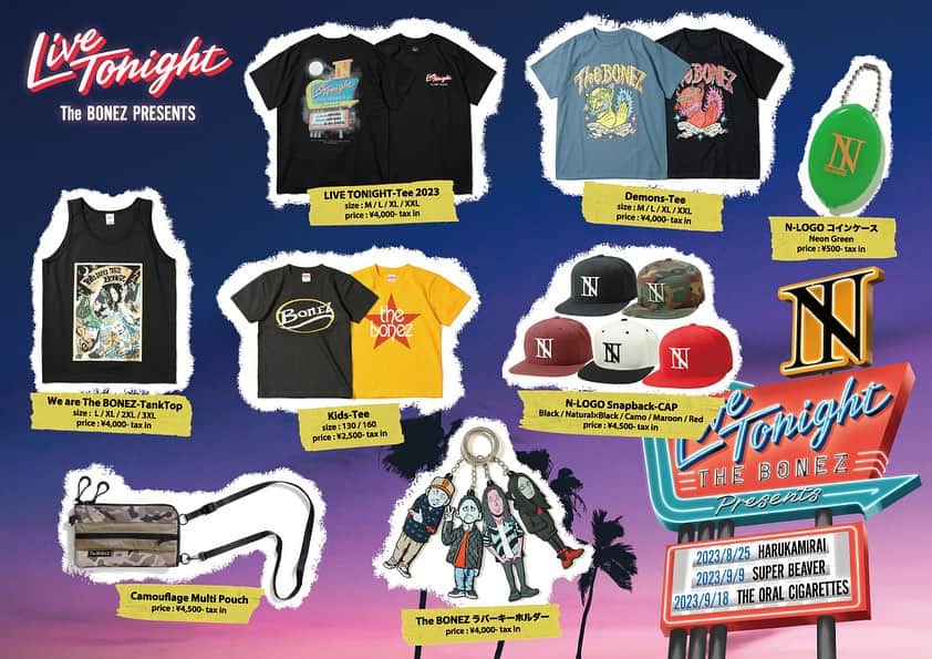 The BONEZさんのインスタグラム写真 - (The BONEZInstagram)「. The BONEZ Presents LIVE TONIGHT Goods一覧発表‼︎ e+ ...
