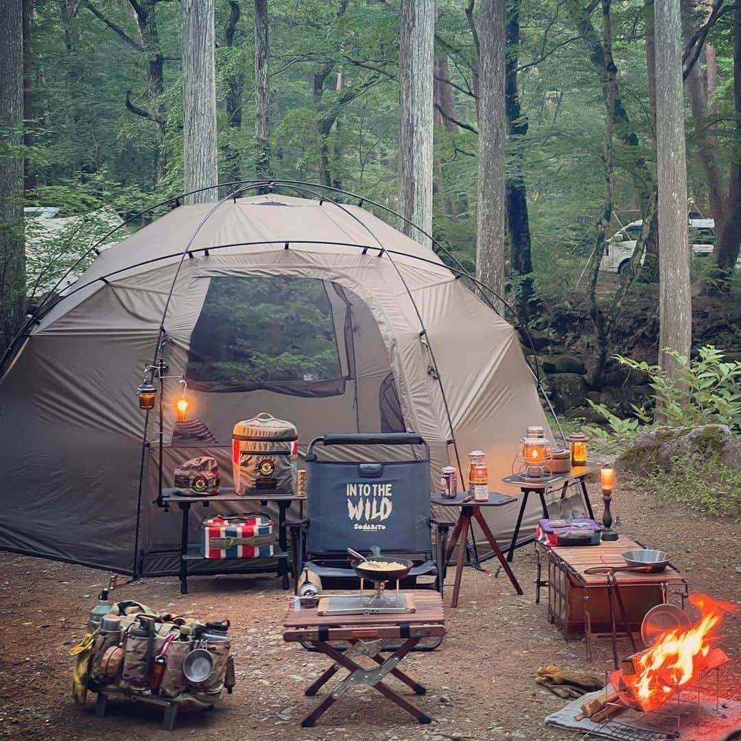 CAMP_HACKさんのインスタグラム写真 - (CAMP_HACKInstagram)「みんなの「ドームテント️」レイアウト特集👀 1枚目⛺️ nerudesignworks 「CAVE ...