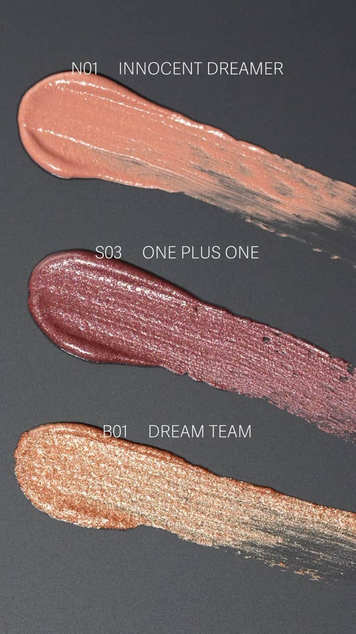 THREEさんのインスタグラム動画 - (THREEInstagram)「あなたはどれを選ぶ？ 3つの質感で選ぶ、リキッドアイシャドウ。 “THREE ユナイテッドフルイドアイカラー” 全8色 ...