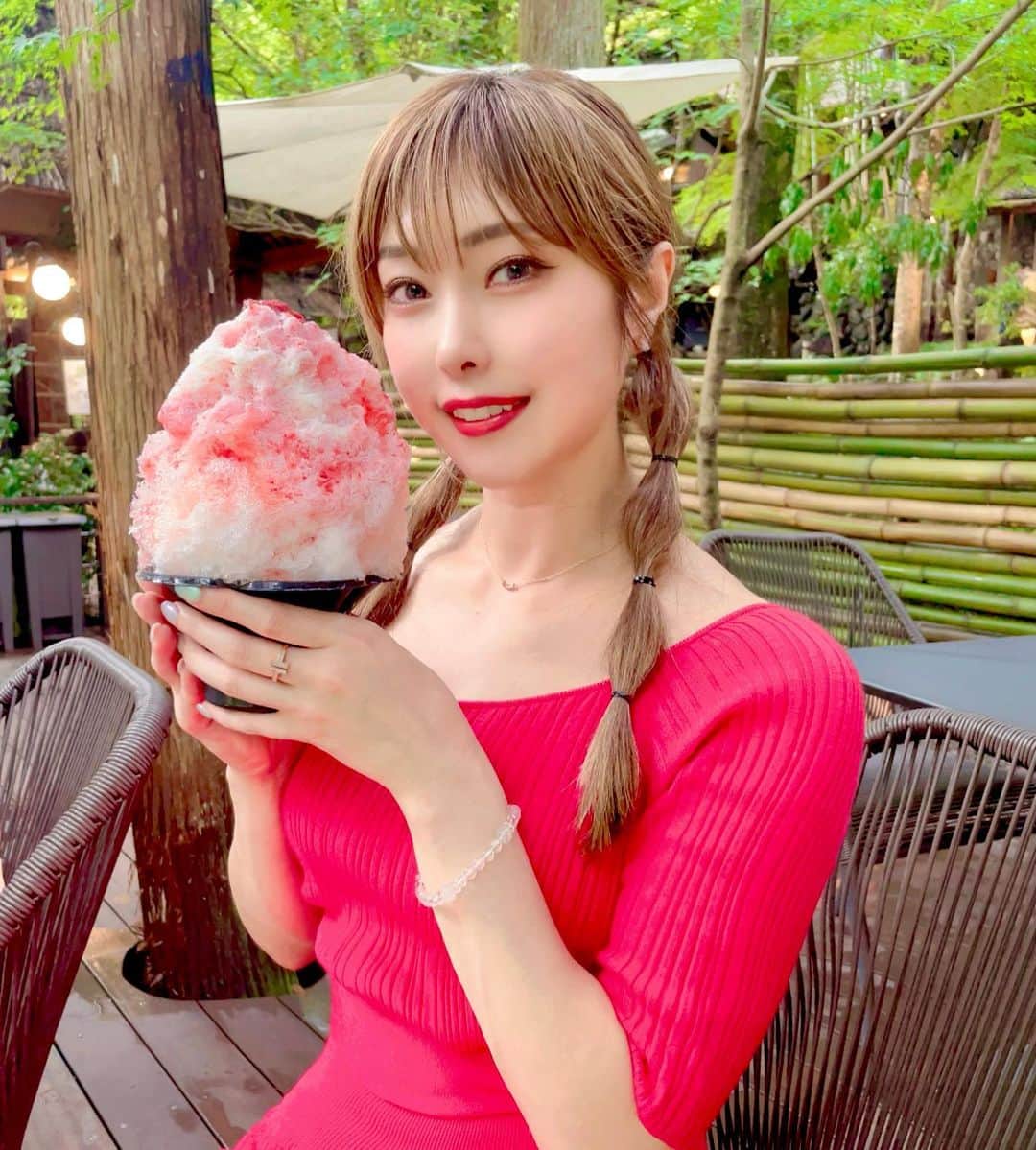 Rieさんのインスタグラム写真 Rieinstagram 「 🍧🍧🍧 ・ いちごみるく🍓🍼 いちごシロップと練乳が3層もかかってて