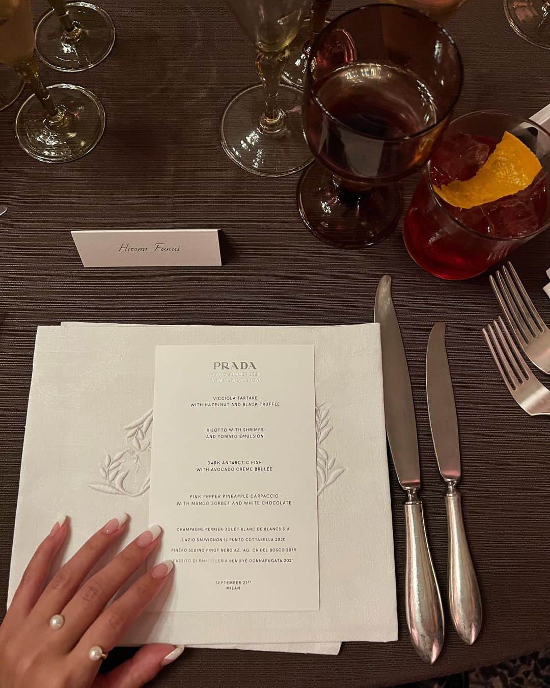 福井仁美さんのインスタグラム写真 - (福井仁美Instagram)「PRADA dinner @prada 素敵な館で、素敵な宴🍷 この ...