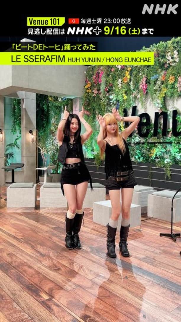 NHK「シブヤノオト」さんのインスタグラム動画 - (NHK「シブヤノオト」Instagram)「#ビートDEトーヒ 踊ってみた💚 #LE_SSERAFIM💙 #HUHYUNJIN and # ...