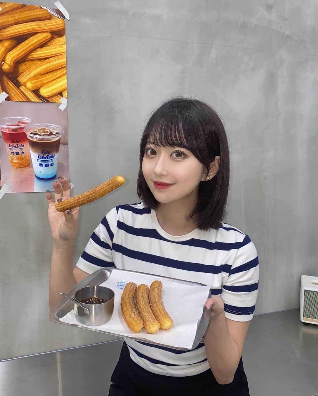 MI-MIさんのインスタグラム写真 - (MI-MIInstagram)「新大久保にopenした @111_churros へ🩵🇰🇷 チュロス大好きな私の感想としても 過去一美味しいと言える ...