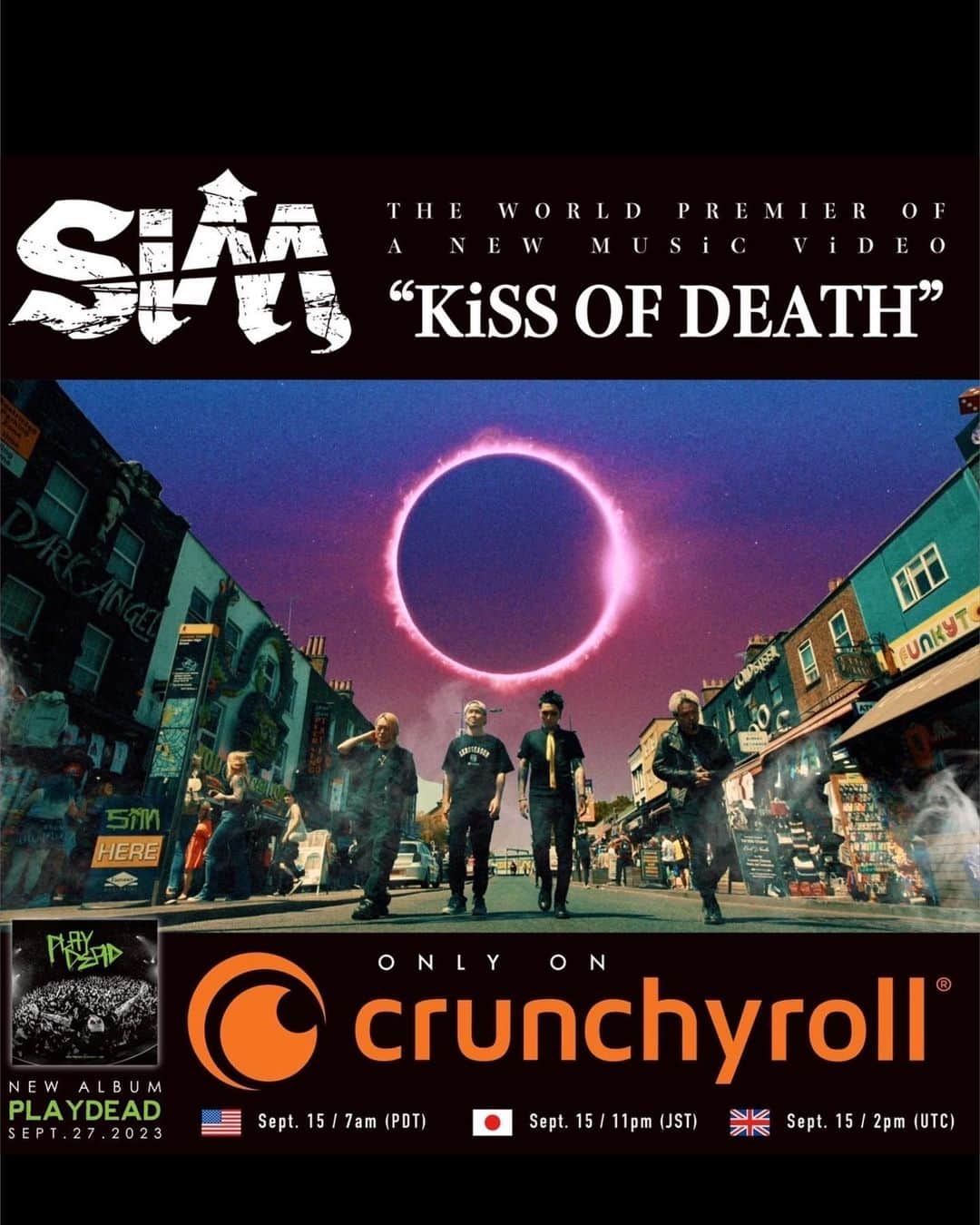 SiMさんのインスタグラム写真 - (SiMInstagram)「【NEWS】- English below. SiM新AL #PLAYDEAD より「KiSS OF DEATH」のMV ...