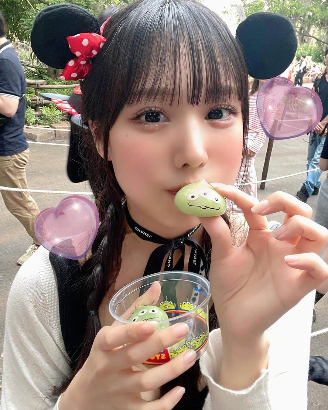 桃木兎羽さんのインスタグラム写真 - (桃木兎羽Instagram)「🎢💚🐭🎈𓂃𓈒𓏸 ・ ・ 念願のリトルグリーンまん( ఠఠ̲ఠ )♡ 今回 ...