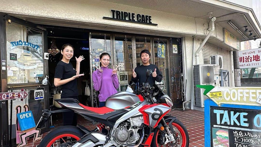 葉月美優さんのインスタグラム写真 - (葉月美優Instagram)「 TUONO660に乗ってツーリング 大船にあるTRIPLE CAFEに行ってきました🏍☕ @triple_cafe この ...