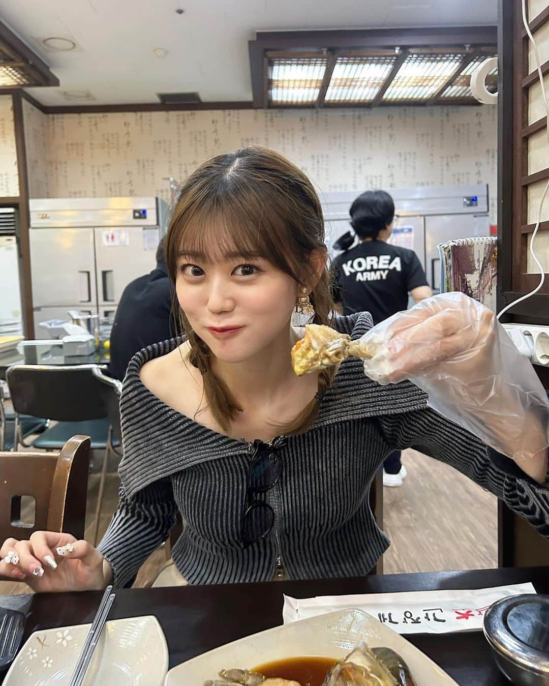 久木田菜々夏さんのインスタグラム写真 - (久木田菜々夏Instagram)「韓国の屋台の街並み堪能できてしあわてだった〜🇰🇷♡ 韓国着いて1 ...