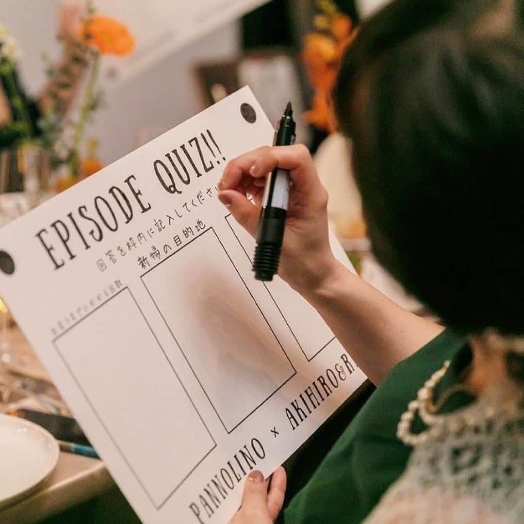 PIARYさんのインスタグラム写真 - (PIARYInstagram)「\挙式レポをご紹介💕 ／ 余興として新郎新婦にまつわるエピソードクイズを準備された花嫁さま♪ 結婚式で大切にされた ...