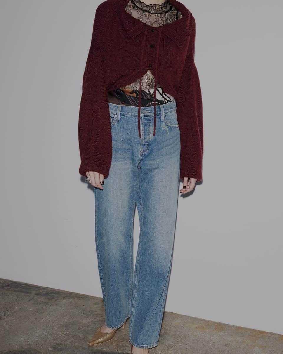 Ameri vintageさんのインスタグラム写真 - (Ameri vintageInstagram)「TURN OVER KNIT CARDIGAN (col.BLK / BLU ...