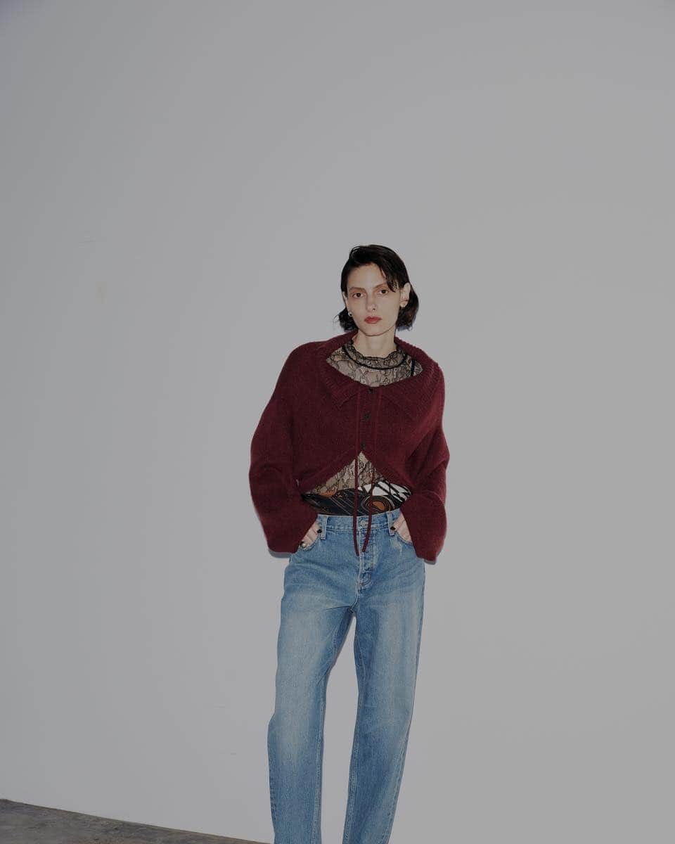 Ameri vintageさんのインスタグラム写真 - (Ameri vintageInstagram)「TURN OVER KNIT CARDIGAN (col.BLK / BLU ...