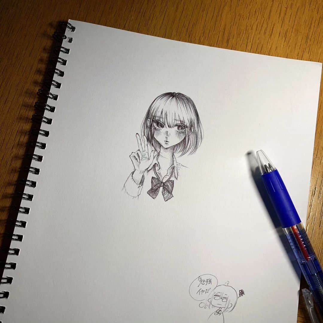 森﨑美月さんのインスタグラム写真 - (森﨑美月Instagram)「📝 久しぶりの落書き〜 テスト期間って｡｡｡ 勉強以外の事をしたくなり ...