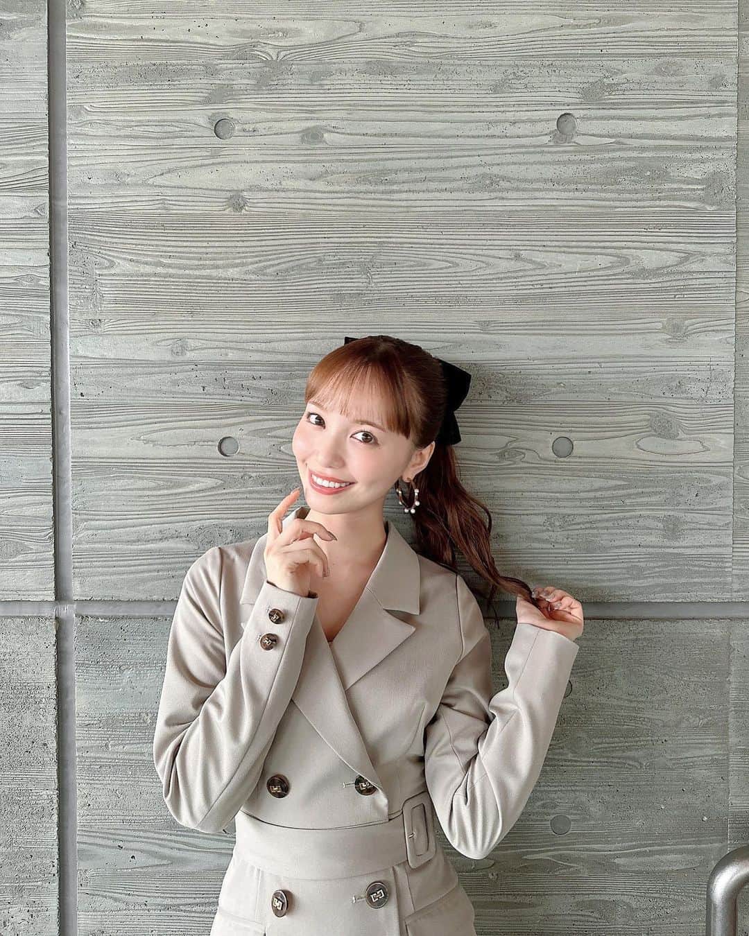 山根千佳さんのインスタグラム写真 - (山根千佳Instagram)「. . 先日の衣装🧸🍂 リボンを付けたら 猫耳みたいになりました🌼 @sachiemon ちゃん いつもありがとう♡♡ ...