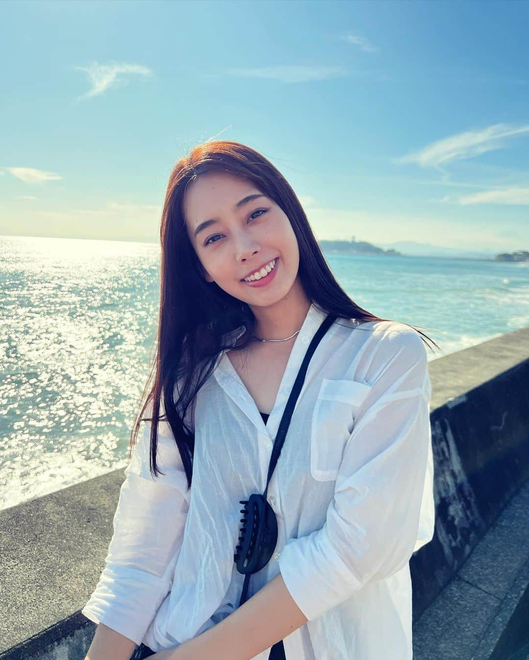 玉井らんさんのインスタグラム写真 - (玉井らんInstagram)「たまに来る海いいよねぇ🏖️ . . #七里ヶ浜 #湘南 #江ノ島 #海 ...