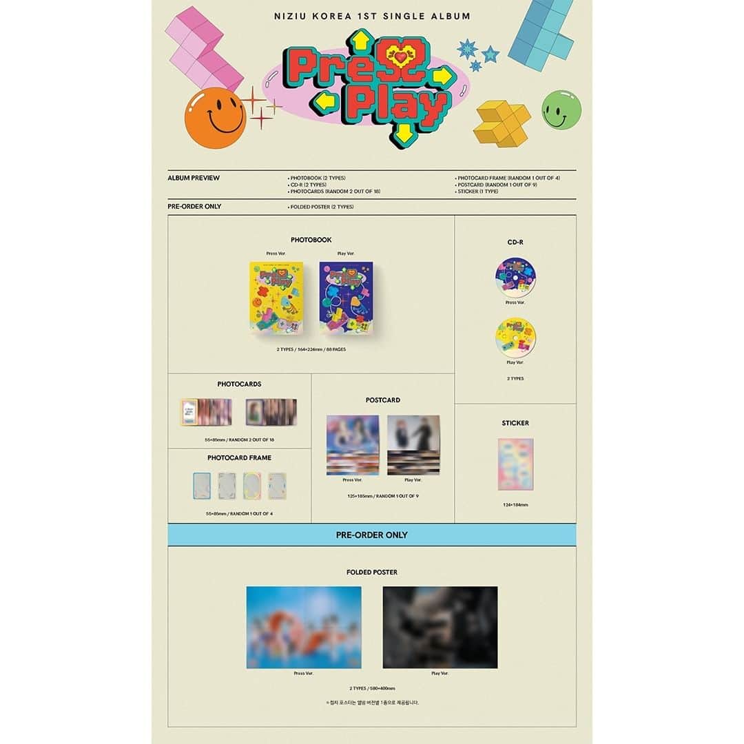 Niziさんのインスタグラム写真 - (NiziInstagram)「NiziU(니쥬) "Press Play" ALBUM DETAIL ...