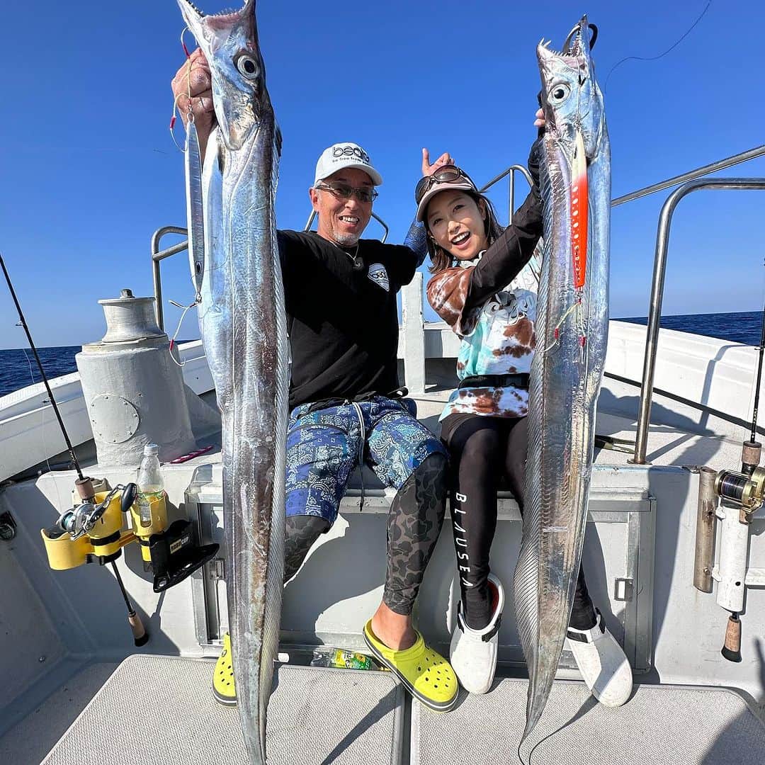 蒼井さやさんのインスタグラム写真 - (蒼井さやInstagram)「楽しすぎた沖縄オオタチ2日目！！ 一日を通してアタリは多く、イカやアラメギンメという珍しい魚も顔を出してくれたけど ...