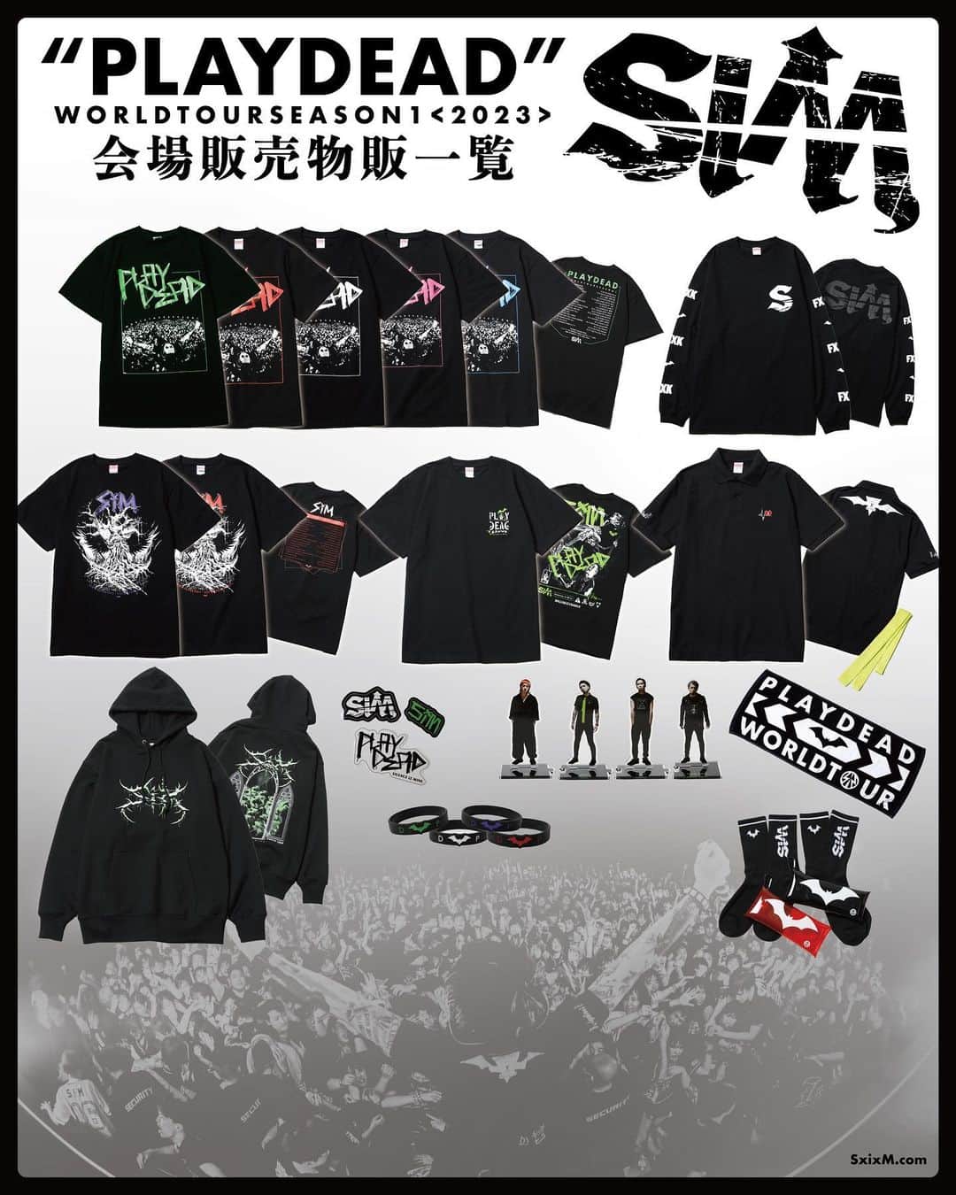 SiMさんのインスタグラム写真 - (SiMInstagram)「【“PLAYDEAD” WORLD TOUR SEASON 1】 🇯🇵🇯🇵🇯🇵 会場販売物販ラインナップ公開！ さらにNEW ...