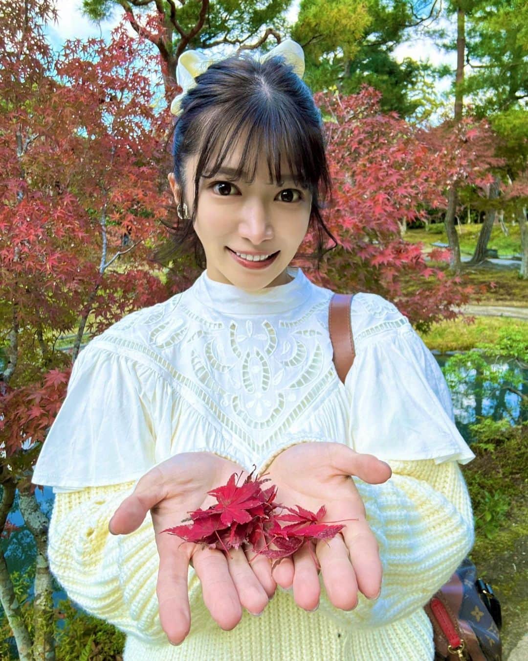 渚志帆さんのインスタグラム写真 - (渚志帆Instagram)「真っ赤な紅葉の葉っぱ𓂃𓂂🍁」11月21日 20時00分 - totsuka_ruu